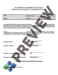 Alternative Workweek: Request to Substitute Days - California Employers ...