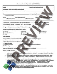 Bereavement Leave Request Form - California Employers Association