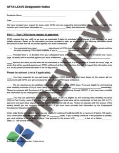 CFRA ONLY Designation Notice - less than 50 Employees - California ...