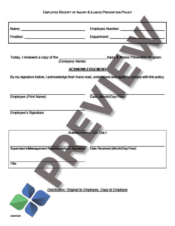 Employee Receipt of IIPP Policy - California Employers Association