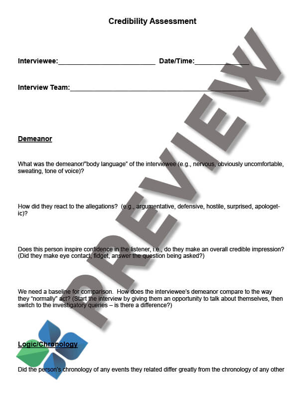 Investigation Credibility Assessment - California Employers Association