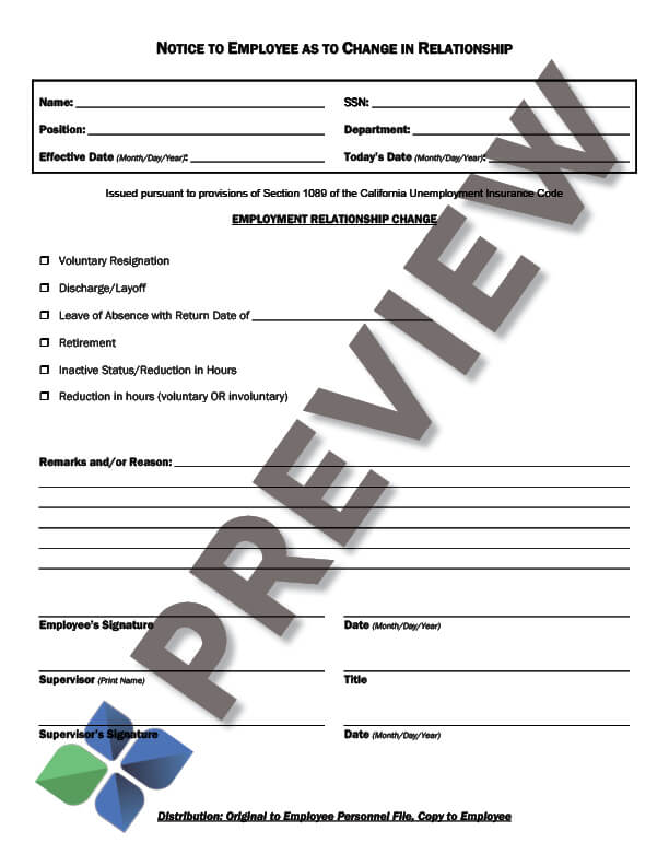 Employee Change in Relationship - California Employers Association