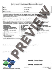 Reasonable Suspicion Checklist - California Employers Association