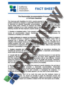 Reasonable Accommodation Process - California Employers Association