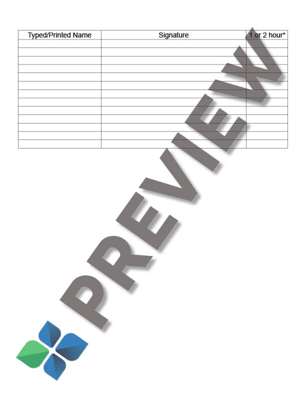 Training Sign-In Sheet (editable) - California Employers Association