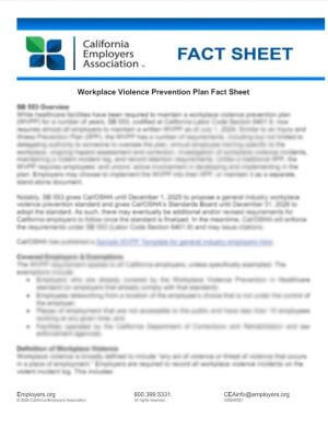 Workplace Violence Prevention Plan - California Employers Association